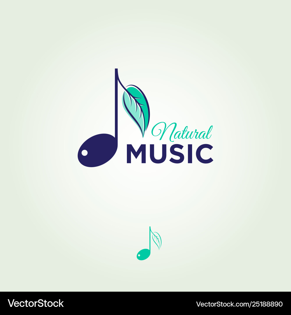 Musical note leaf logo Royalty Free Vector Image