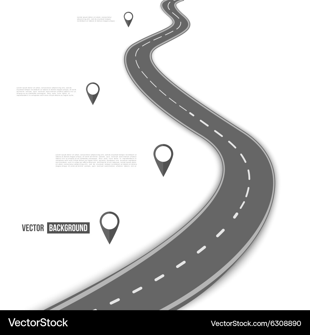 Path on the road Royalty Free Vector Image - VectorStock