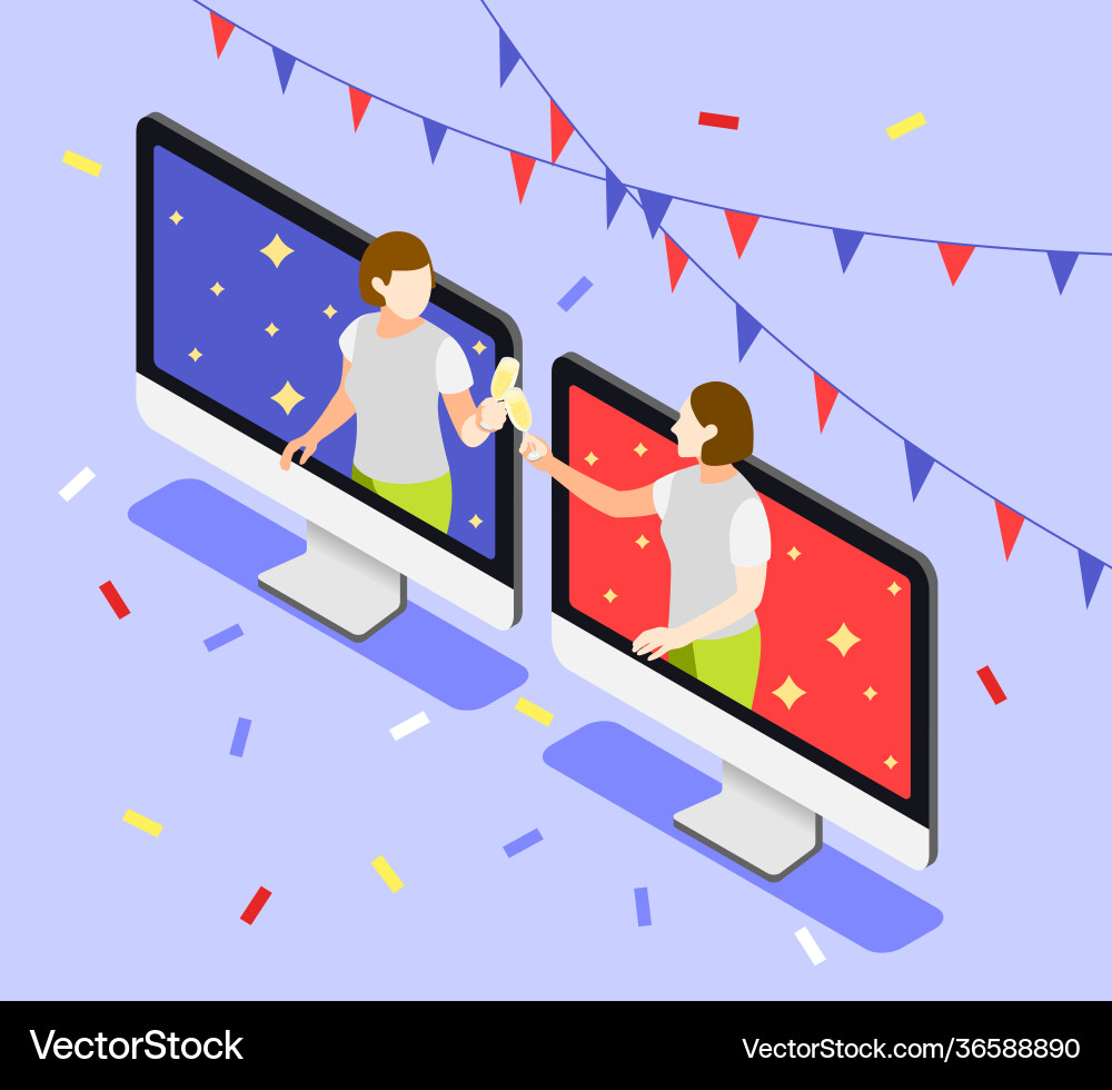 Quarantine party background Royalty Free Vector Image