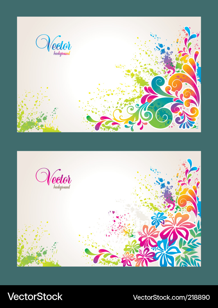 Set of colorful flower background Royalty Free Vector Image