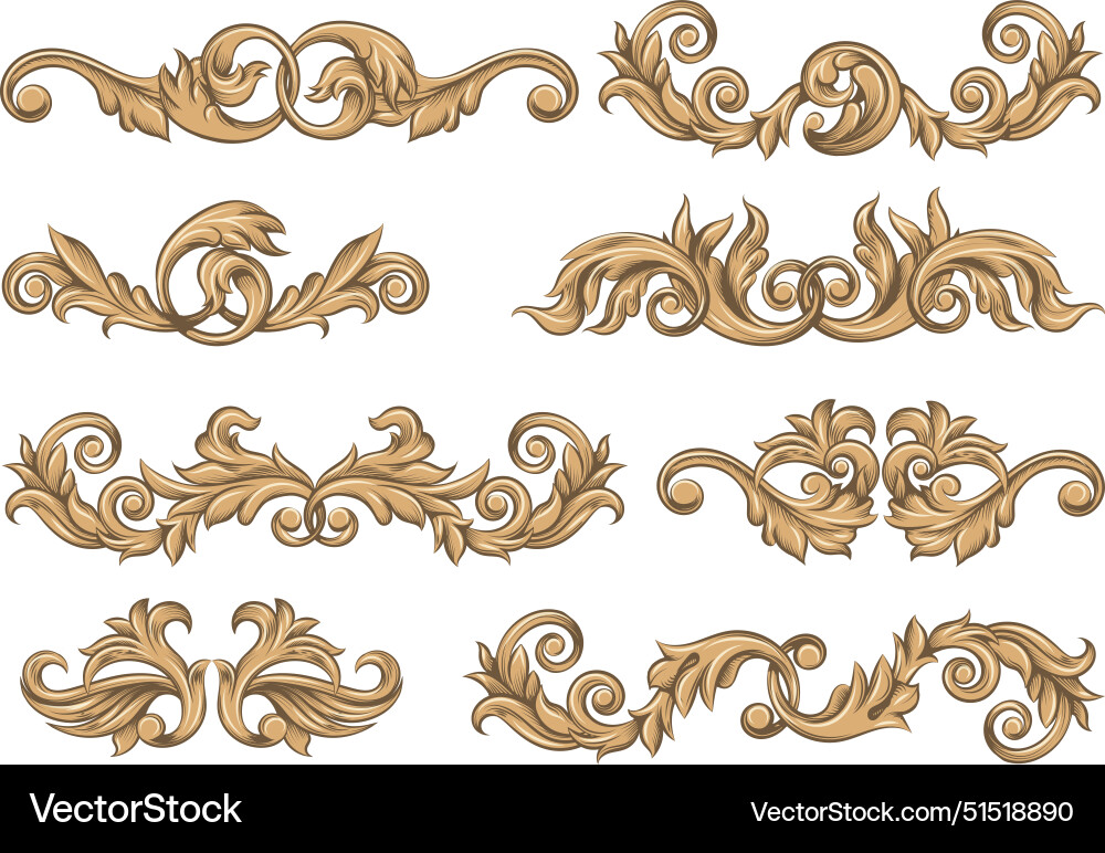 Victorian flower ornamented filigree graphics Vector Image