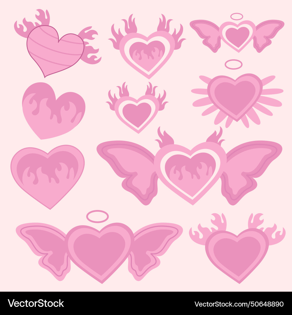 Y2k heart shape Royalty Free Vector Image - VectorStock