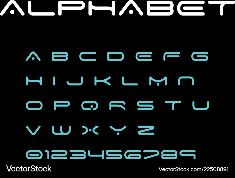 Alphabet modern font space typeface minimalist Vector Image