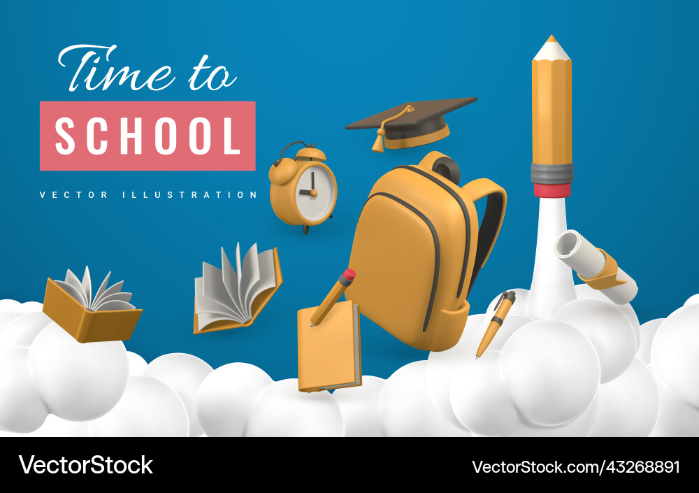 Back to School Promo Banner Royalty Free Vector Image