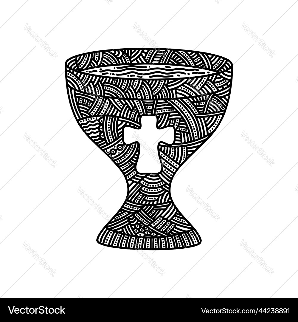 Christian doodle the holy grail Royalty Free Vector Image