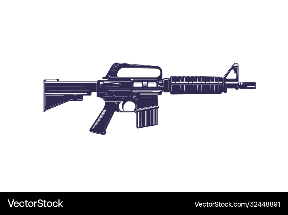 M16 Assault Rifle - Vietnam War Royalty Free Vector Image