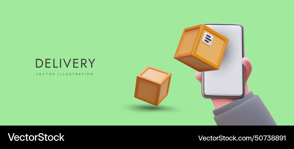 User tracks delivery of package color boxes Vector Image