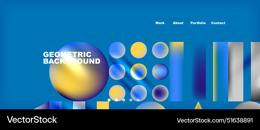 Various colorful geometric shapes abstract web Vector Image
