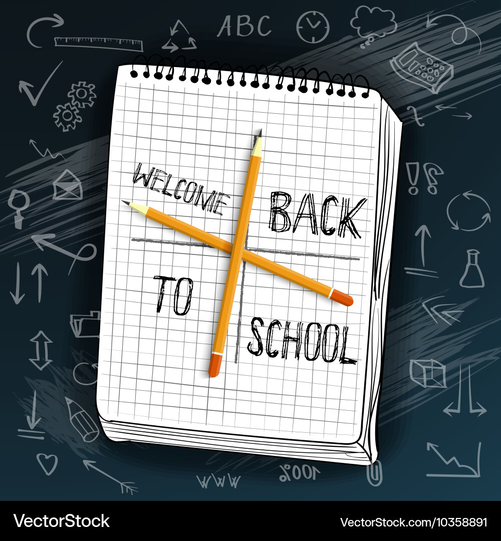 Welcome back to school mockup white Royalty Free Vector