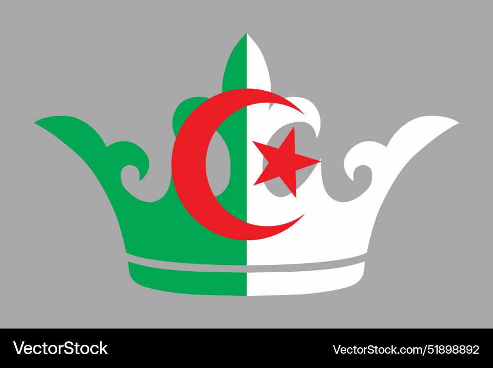 Crown flag of algeria Royalty Free Vector Image