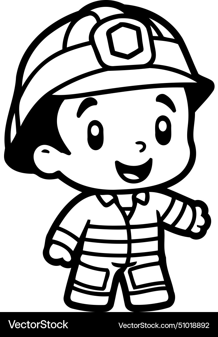 Cute fireman - cartoon Royalty Free Vector Image