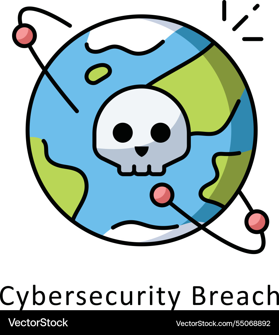 Cyber security breach Royalty Free Vector Image