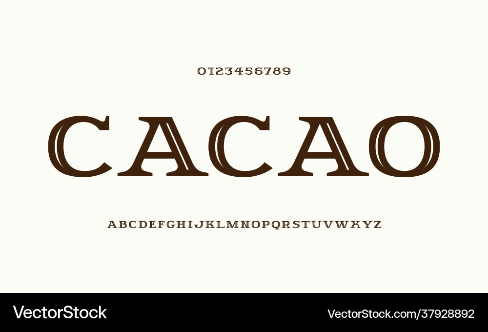 Decorative serif font with inner contour Vector Image
