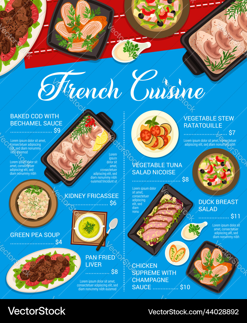 French Fine Dining Menu Dining Menu Menu Restaurant