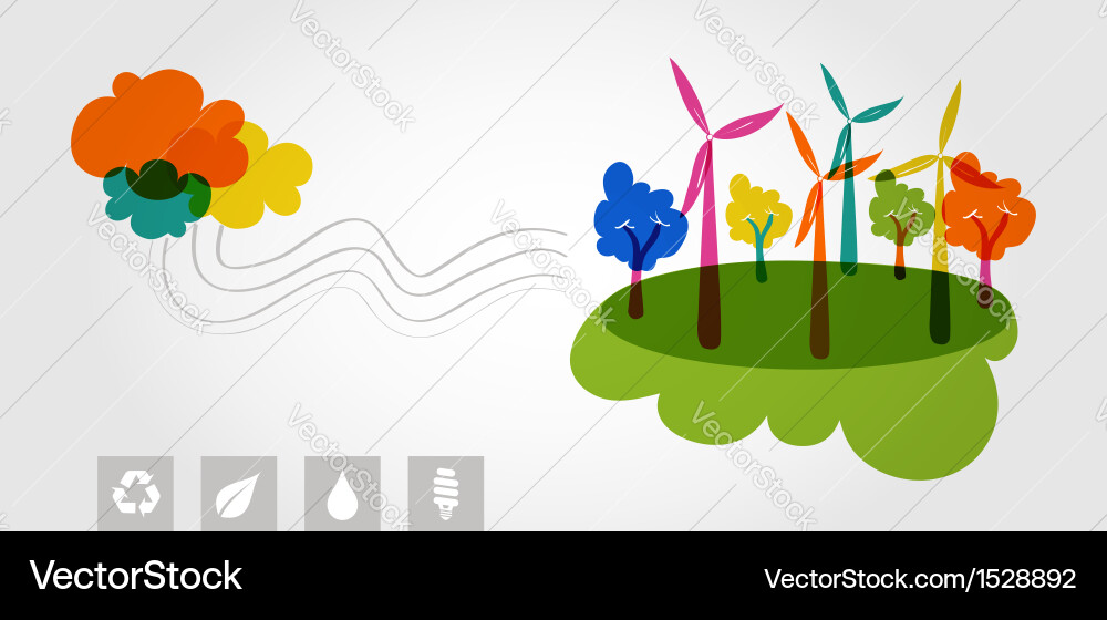Green world renewable resources colorful trees Vector Image