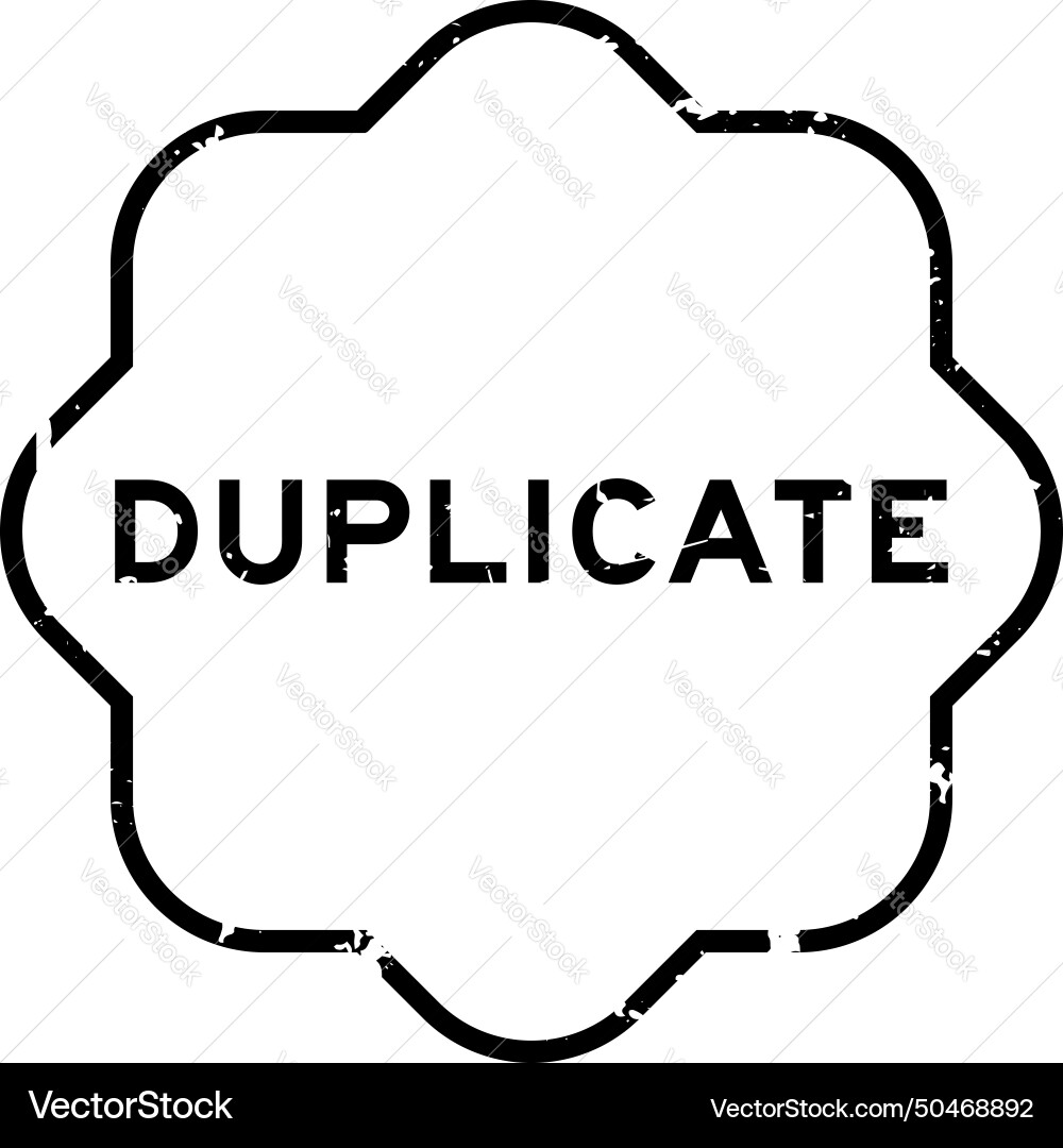 Grunge black duplicate word rubber seal stamp Vector Image