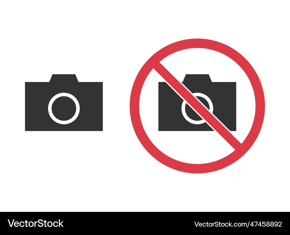 No Photography Sign - Prohibited Area Royalty Free Vector