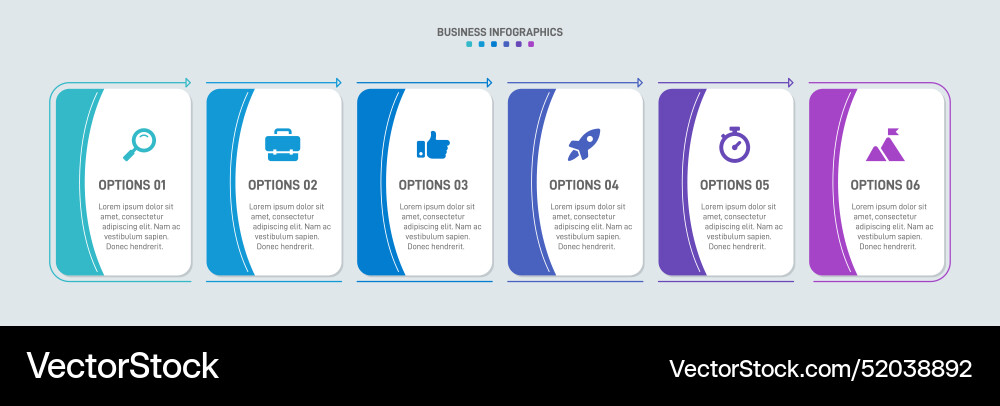 Six Stage Progress Timeline Royalty Free Vector Image