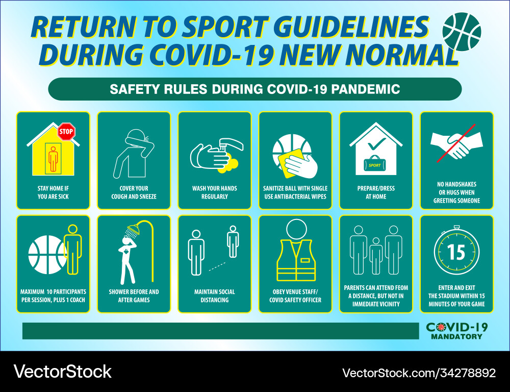 Sport guidelines safety rules poster or public Vector Image
