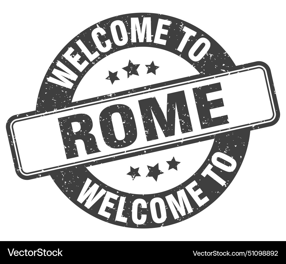 Welcome to rome stamp round sign Royalty Free Vector Image