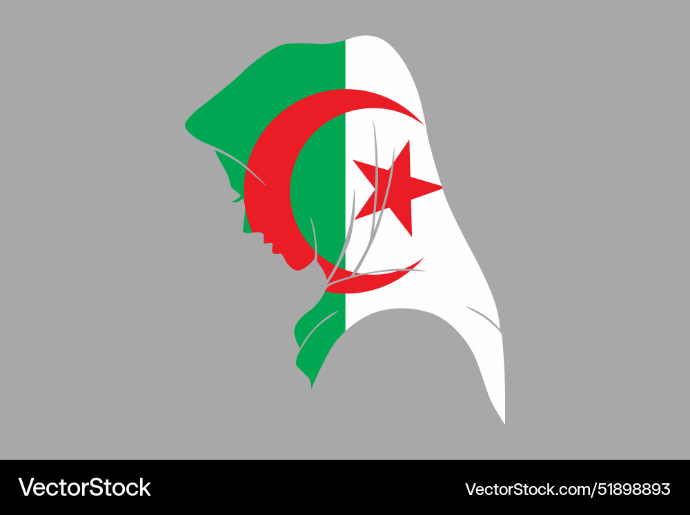 Algerian muslim wearing a hijab Royalty Free Vector Image