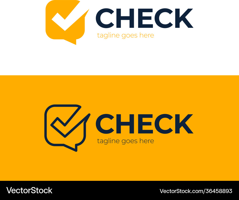 Check chat logo icon design checkmark Royalty Free Vector