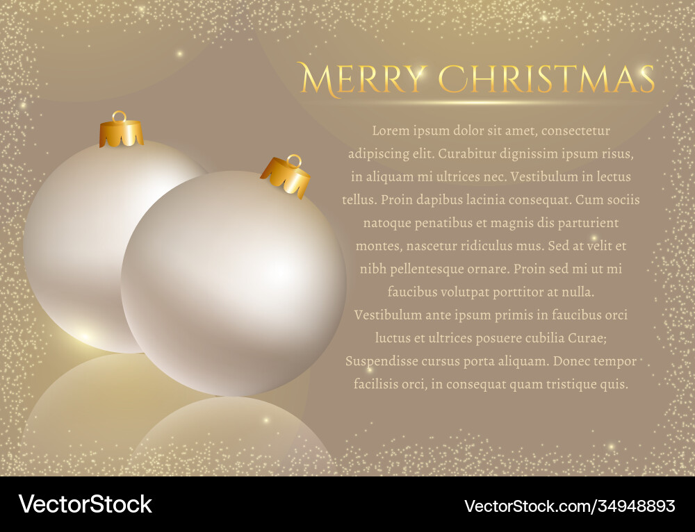 Festive background with christmas balls card Vector Image