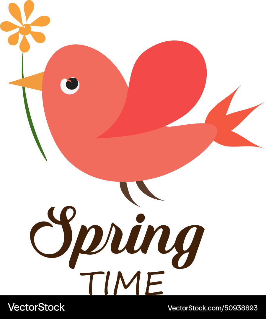 Hello spring with season calligraphy Royalty Free Vector