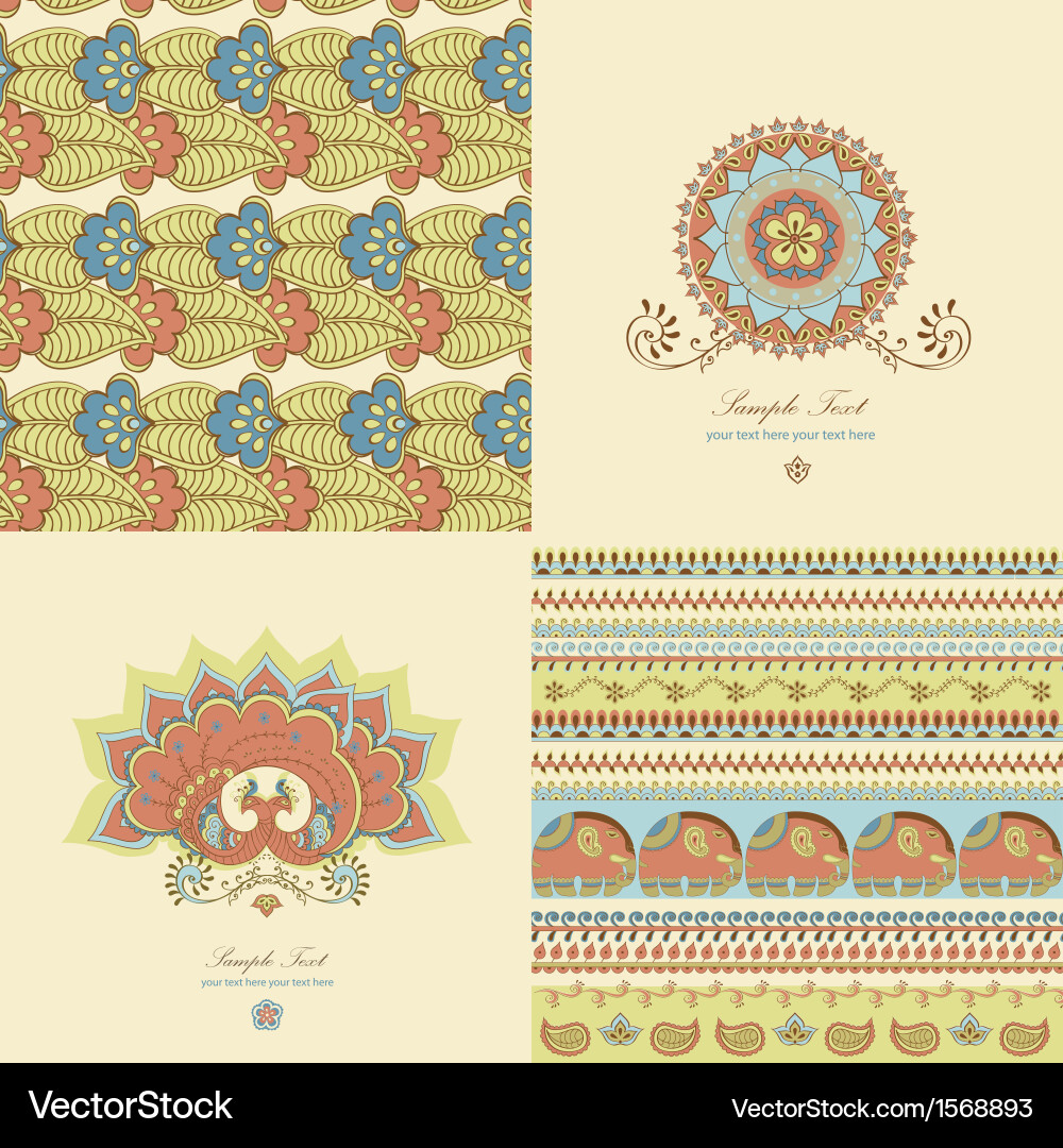 Indian Mehndi Patterns Royalty Free Vector Image