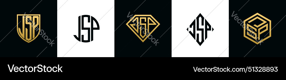 Initial letters jsp logo designs bundle this Vector Image