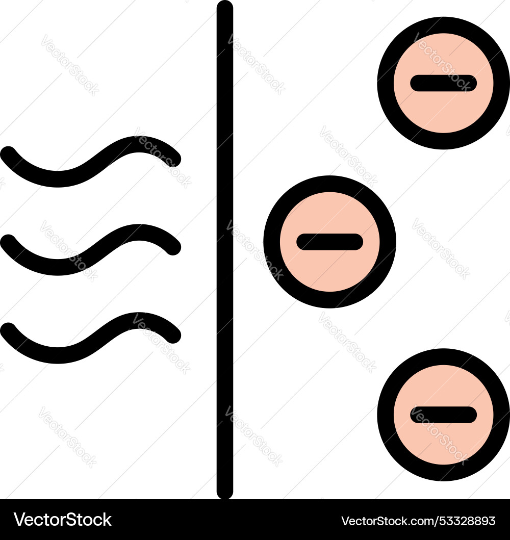 Ionizer icon air flow color sign streams Vector Image