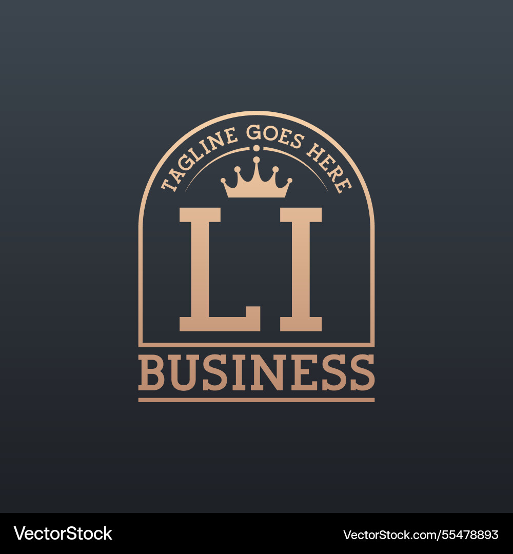 Luxury li logo with crown elegant letter Vector Image