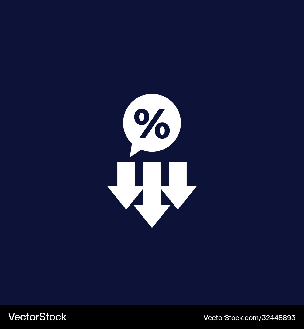 Profit Decrease Icon - Falling Arrow Royalty Free Vector