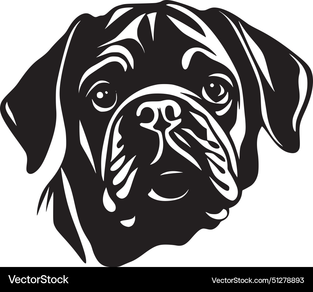 Pug - minimalist and flat logo Royalty Free Vector Image