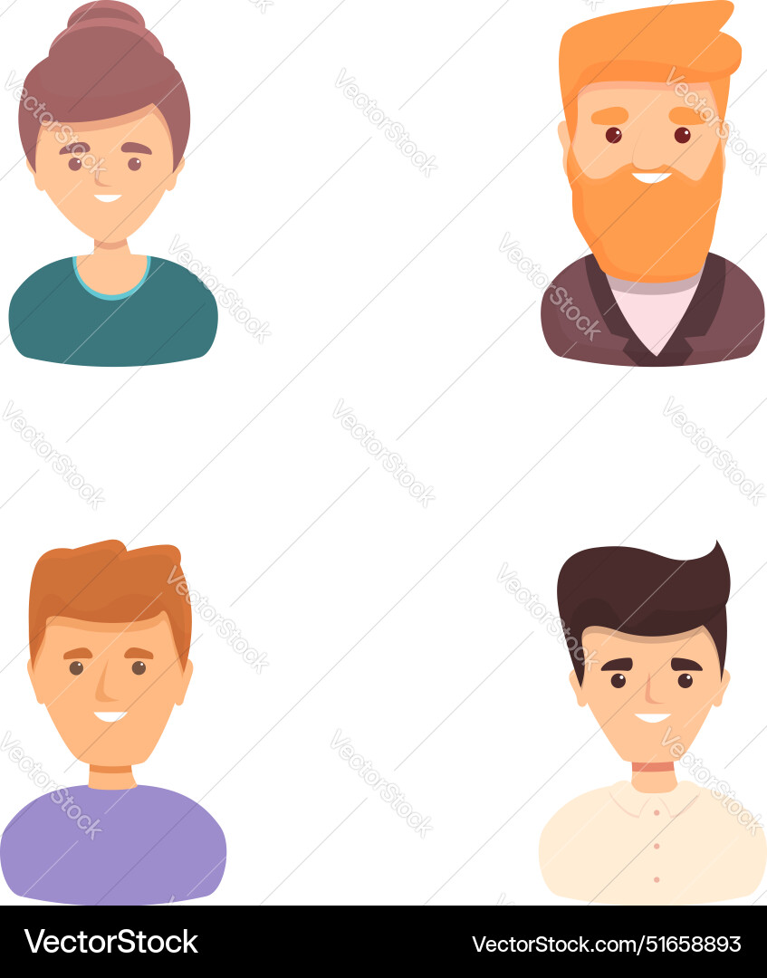 Recruitment icons set cartoon Royalty Free Vector Image