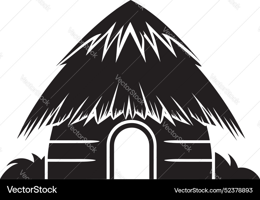Rustic refuge iconic african hut symbol grassland Vector Image