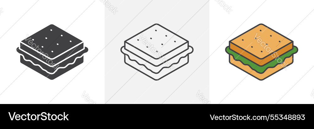 Sandwich-Icons-Pack für Website-Designs Vektorbild