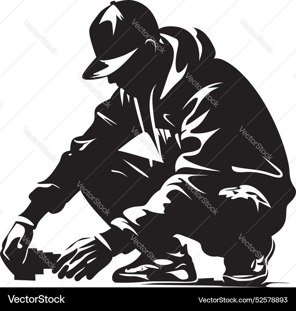 Urbanstencil graffiti symbol graffit black logo Vector Image