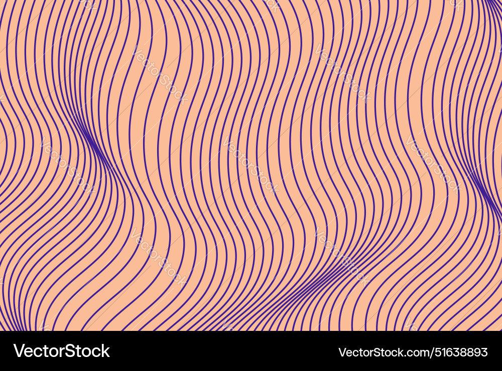Violet wavy lines on peachy background Royalty Free Vector