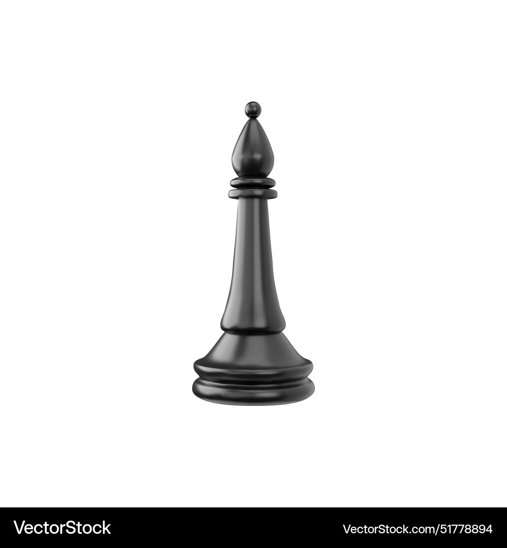 3d render of bishop black chess piece Royalty Free Vector