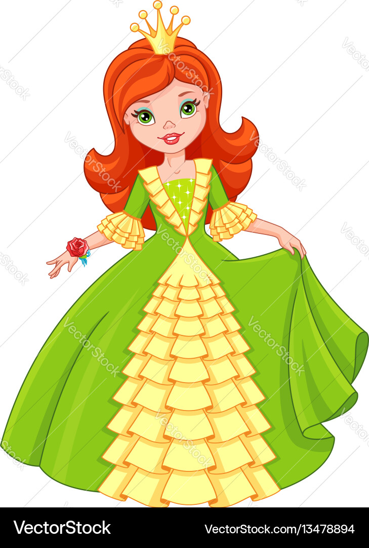 Adorable Princess Girl Royalty Free Vector Image