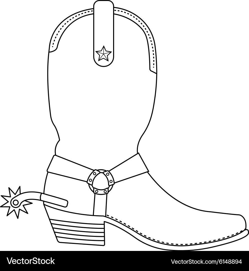 Cowboy Boot with Spur Royalty Free Vector Image