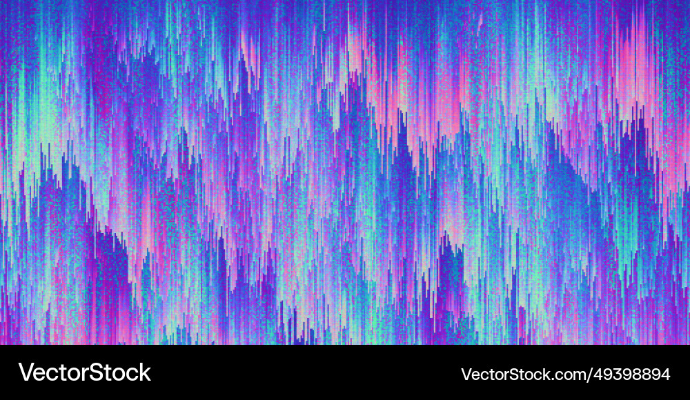 Iridescent Pixel Noise - Neon Glow Royalty Free Vector Image