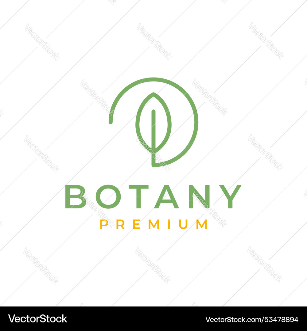 Leaves growing plant circle simple nature line Vector Image