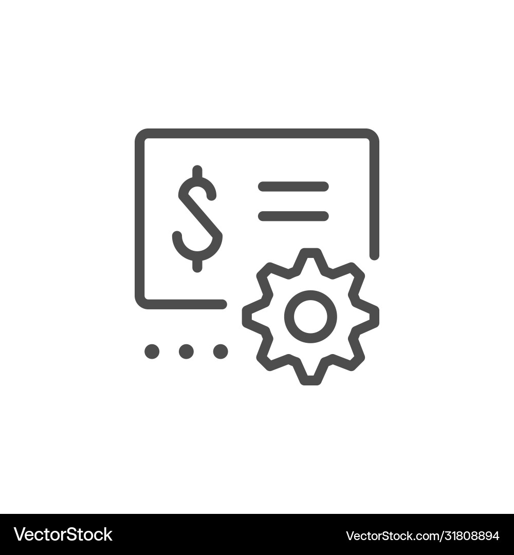 Monetization setting line outline icon Royalty Free Vector Monetization setting line outline icon Royalty Free Vector