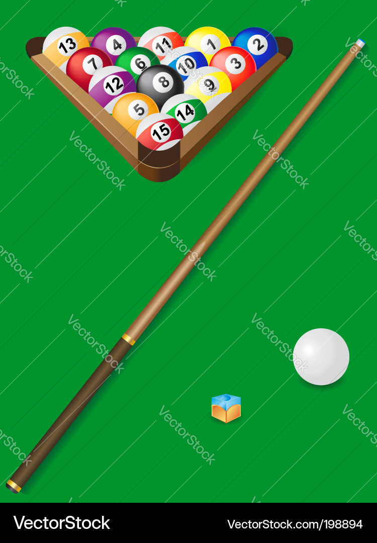Set for billiards Royalty Free Vector Image - VectorStock