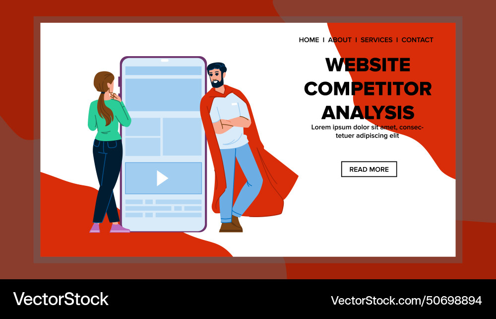 Social website competitor analysis Royalty Free Vector Image