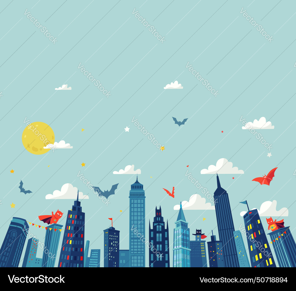 Super hero party comic-style horizontal background