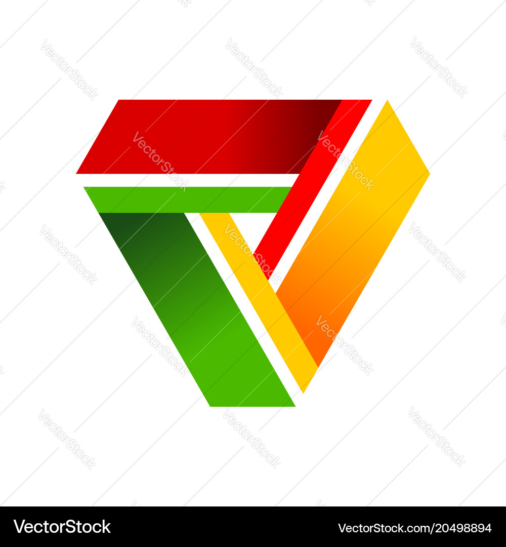 Triangle collaboration cycle symbol logo design Vector Image