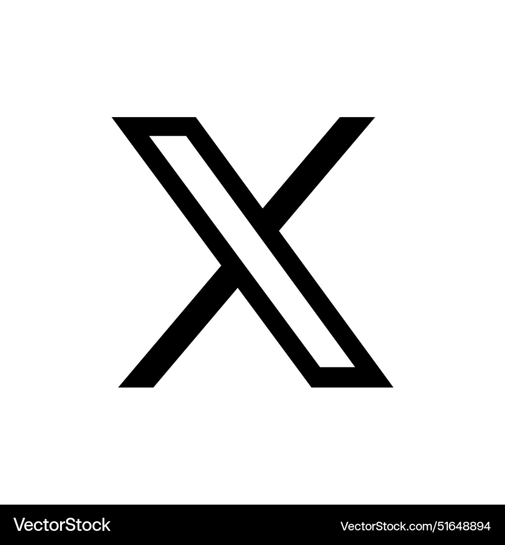 Twitter icon x logo social media Royalty Free Vector Image